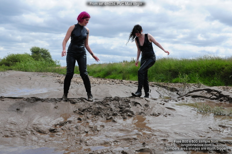 PVC Mud Virgin - Violet Vixen's first ever mudbath, with Maude, in PVC ...